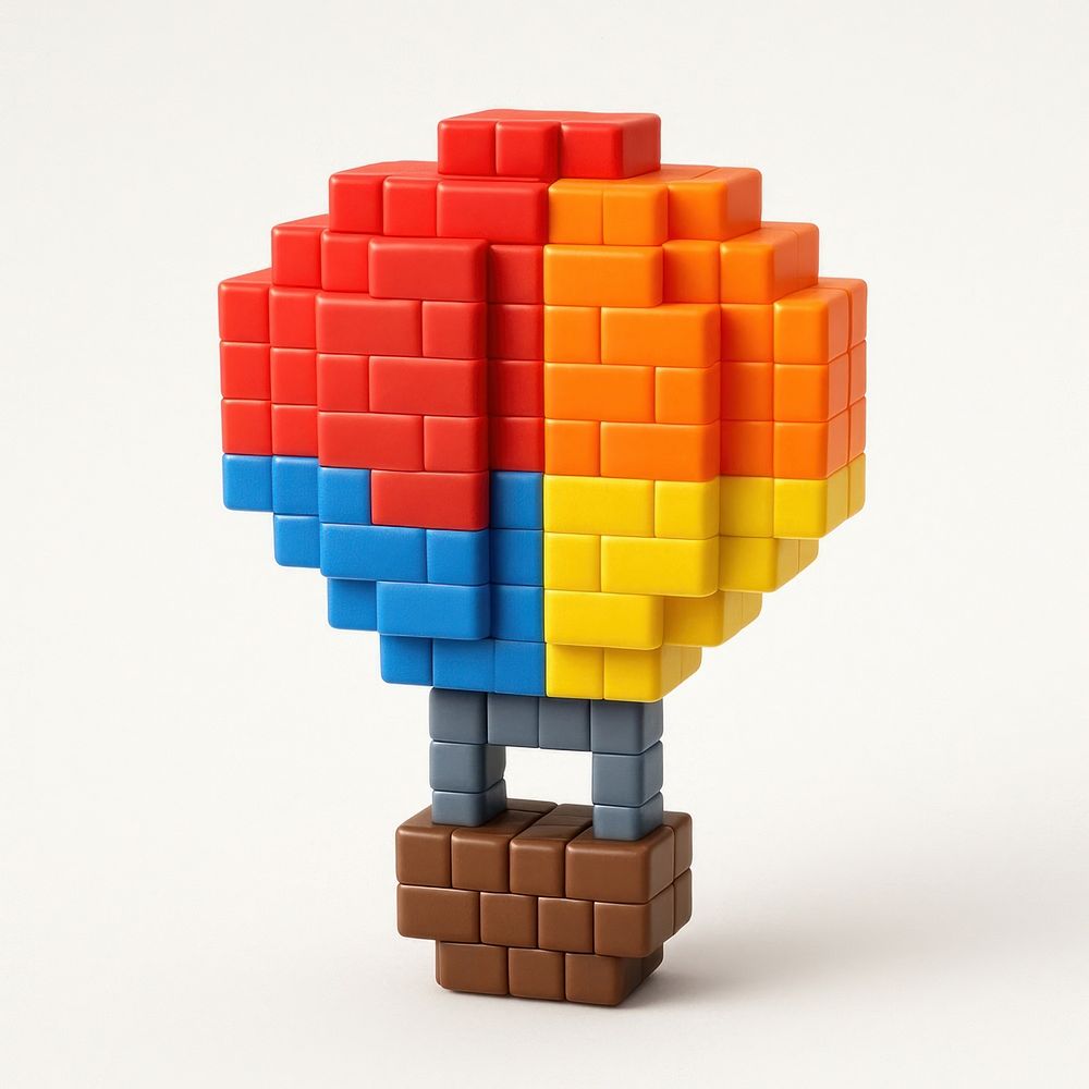Colorful pixelated balloon art. | Free Photo Illustration - rawpixel