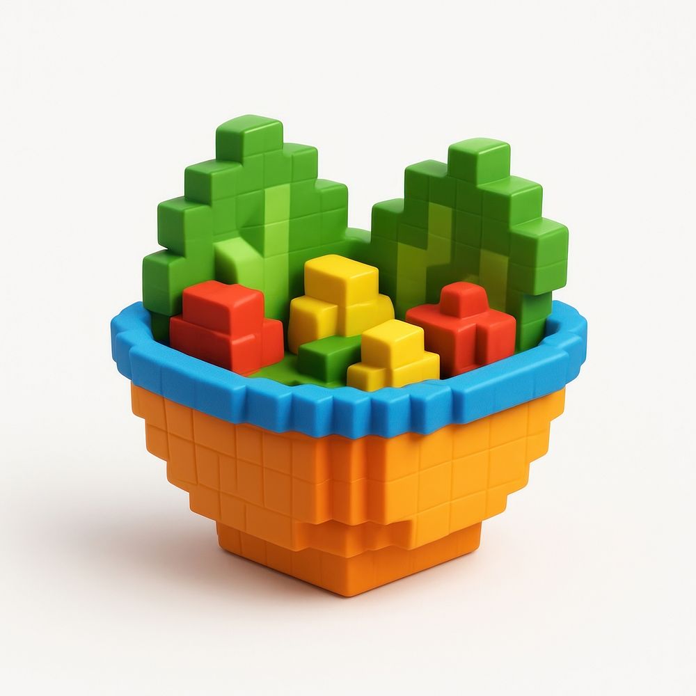 Colorful pixelated fruit bowl illustration. | Free Photo Illustration ...