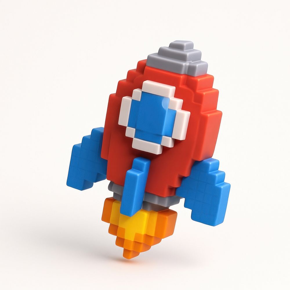 Colorful pixelated rocket illustration. | Free Photo Illustration ...