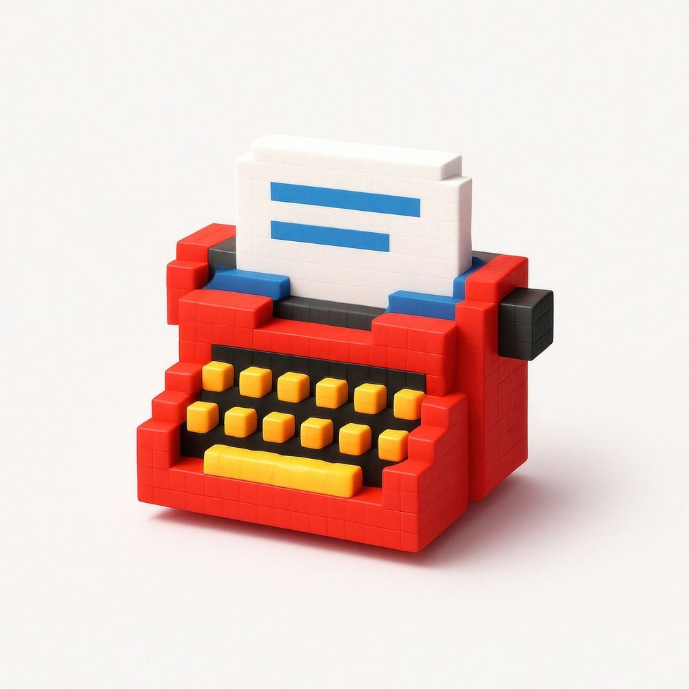 Retro pixelated typewriter illustration | Free Photo Illustration ...