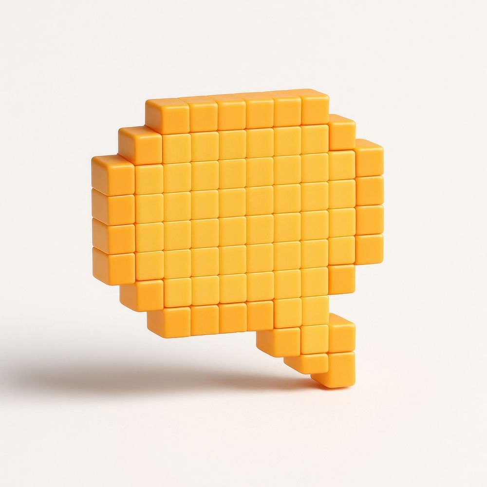Pixelated yellow speech bubble | Free Photo Illustration - rawpixel