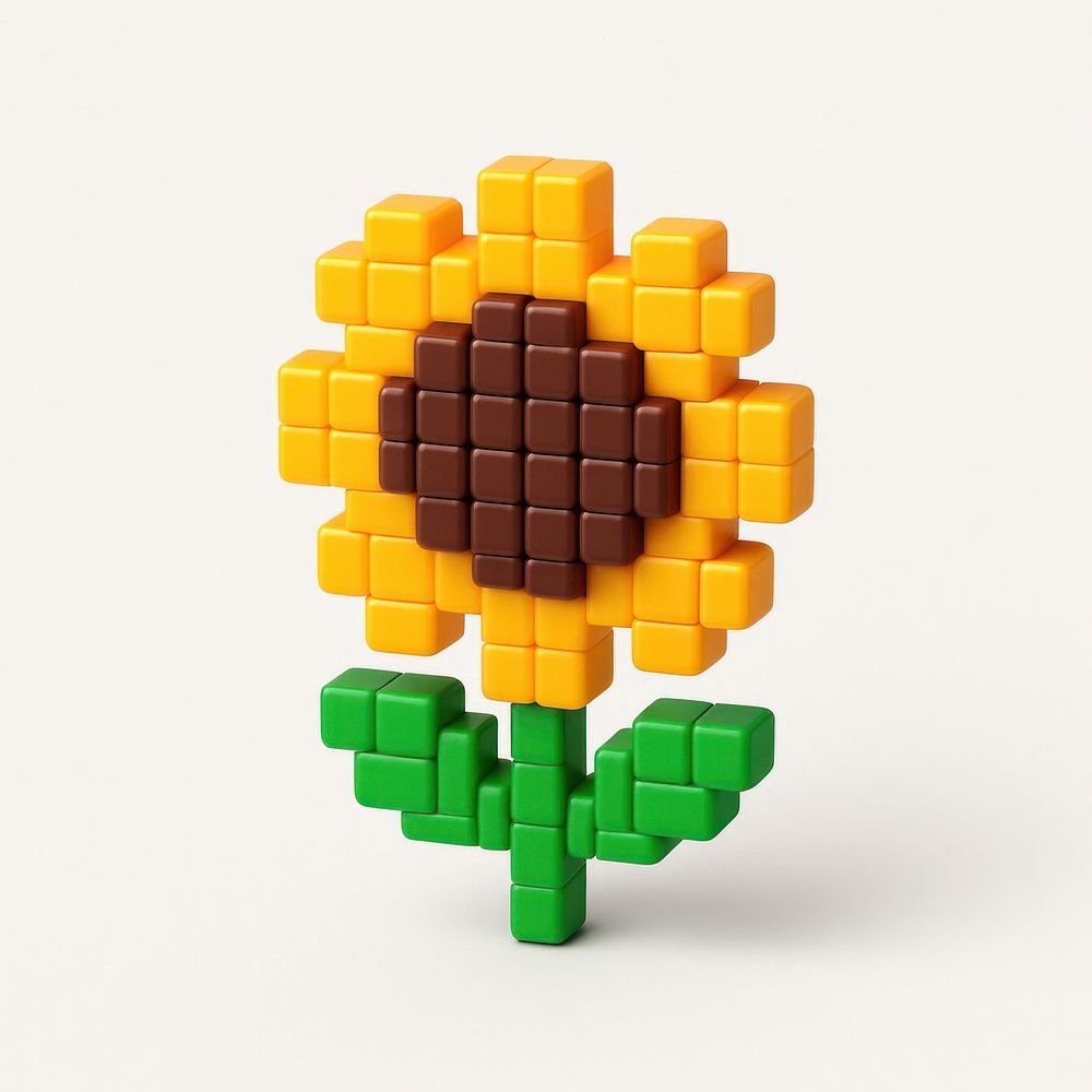 Pixelated sunflower art design | Free Photo Illustration - rawpixel