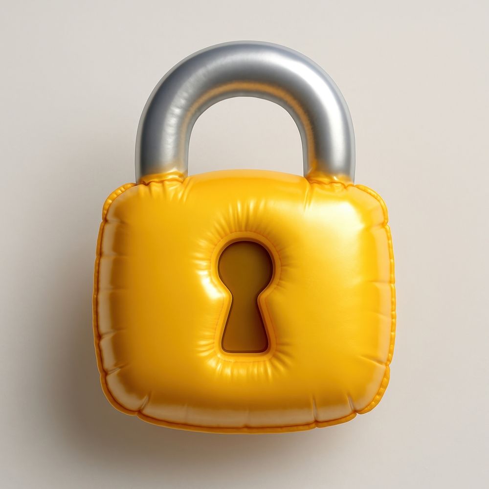Inflatable lock symbol illustration | Free Photo Illustration - rawpixel