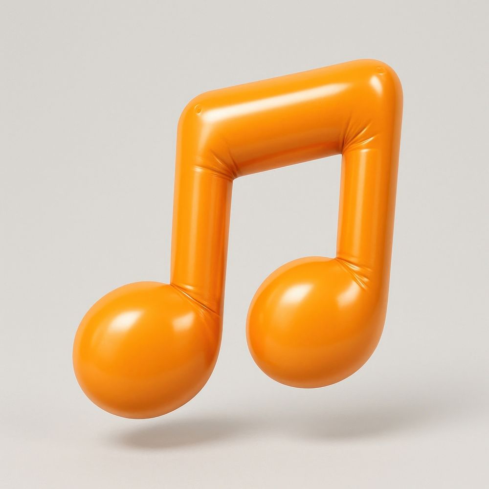 Orange inflatable music note illustration. | Free Photo Illustration ...