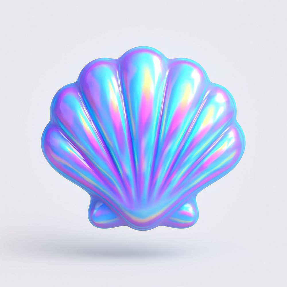 Vibrant iridescent seashell illustration. | Free Photo Illustration ...
