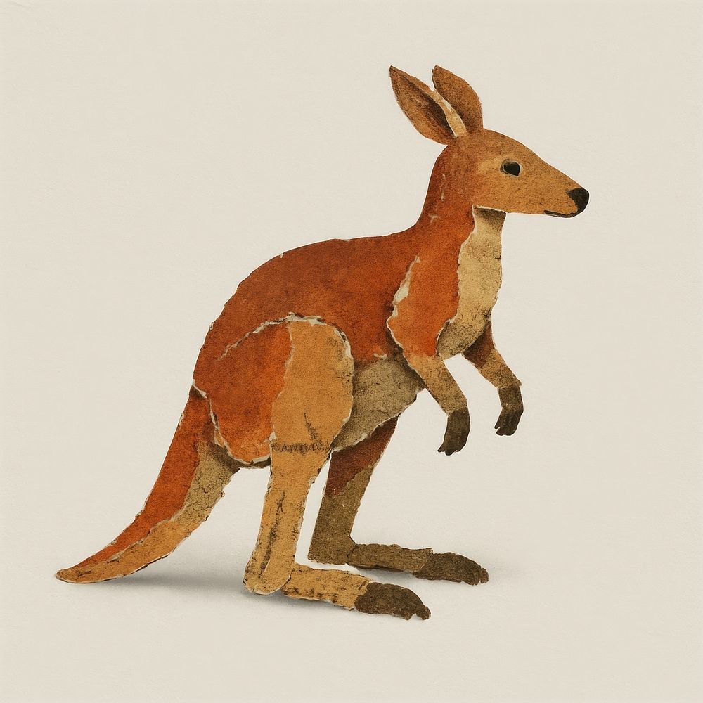 Handcrafted kangaroo paper art | Free Photo Illustration - rawpixel