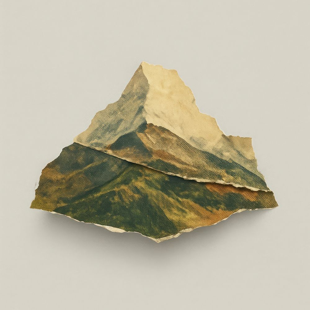 Vintage torn paper mountain. | Free Photo Illustration - rawpixel