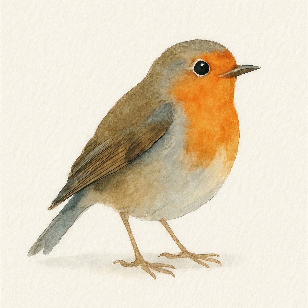 Charming watercolor robin illustration | Free Photo Illustration - rawpixel