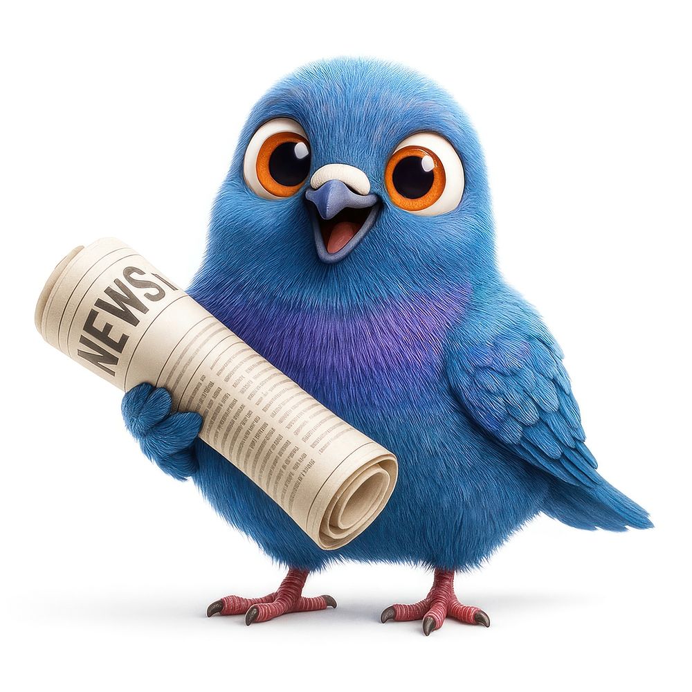 Cheerful bird delivers news. | Free Photo Illustration - rawpixel