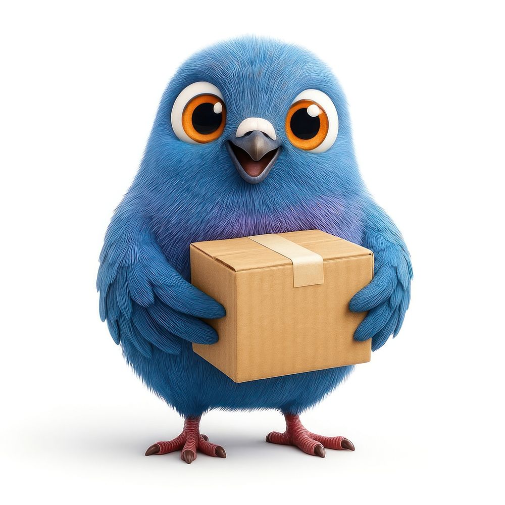 Cute bird delivers package. | Free Photo Illustration - rawpixel