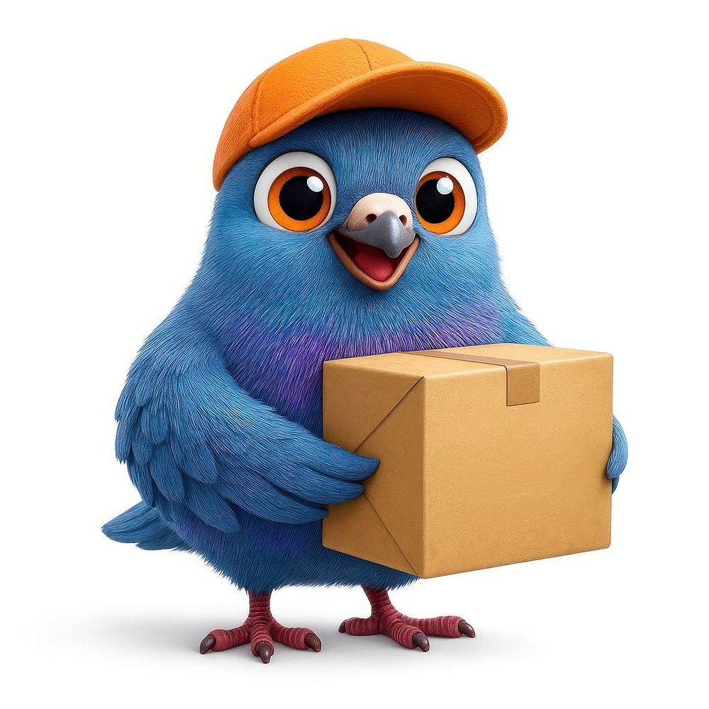 Cute bird delivering package | Free Photo Illustration - rawpixel