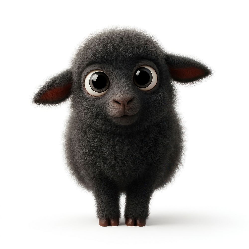 Cute fluffy black sheep illustration. | Free Photo Illustration - rawpixel