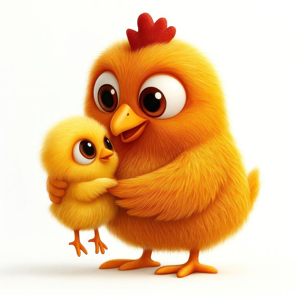 Cute fluffy chickens embrace. | Free Photo Illustration - rawpixel