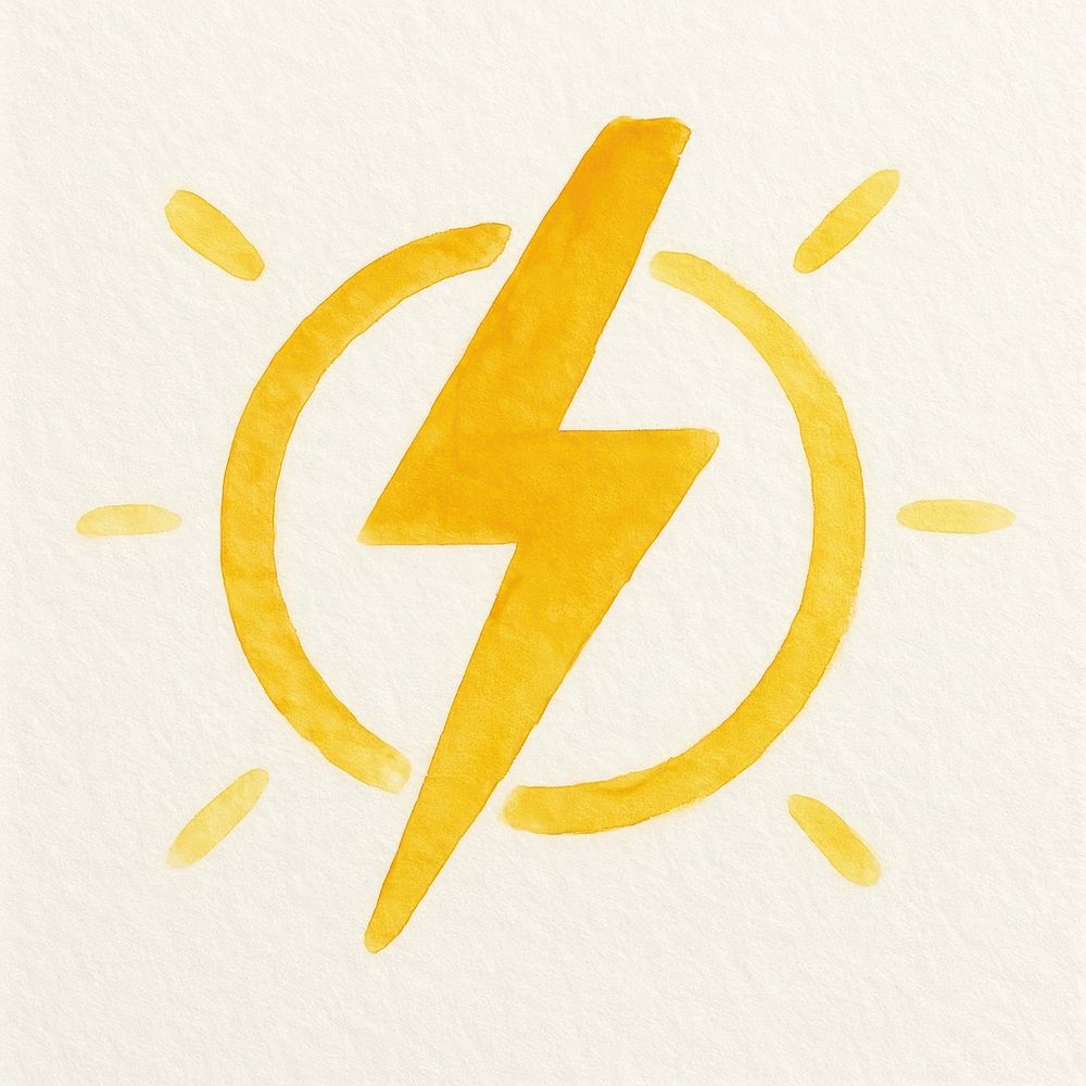 Energetic yellow lightning symbol | Free Photo Illustration - rawpixel