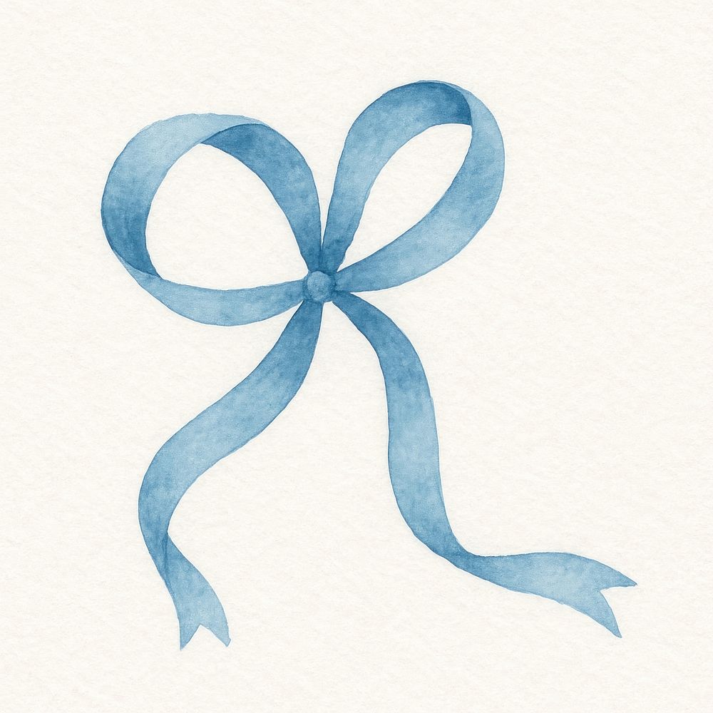 Elegant blue watercolor ribbon illustration. | Free Photo Illustration ...