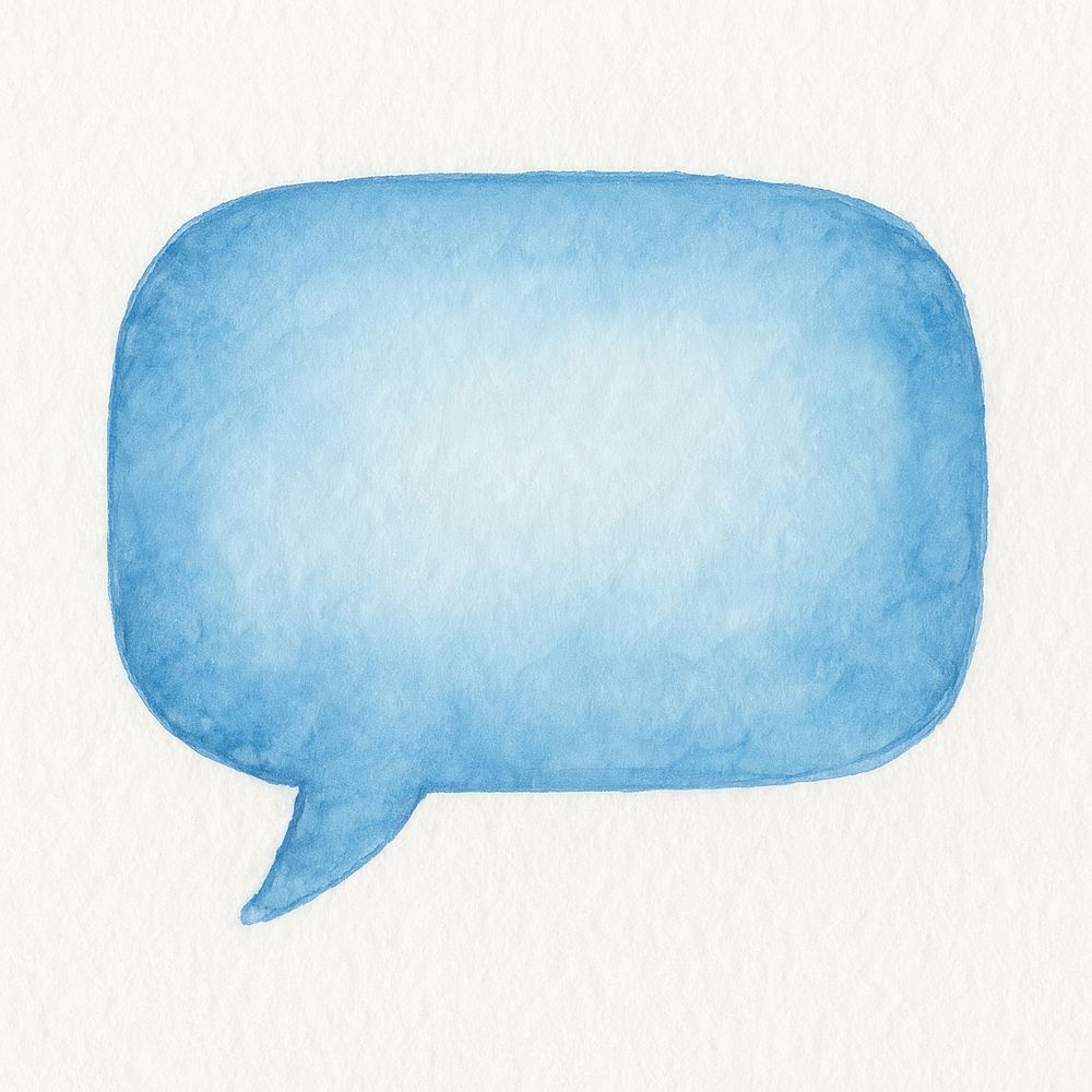 Blue watercolor speech bubble | Free Photo Illustration - rawpixel