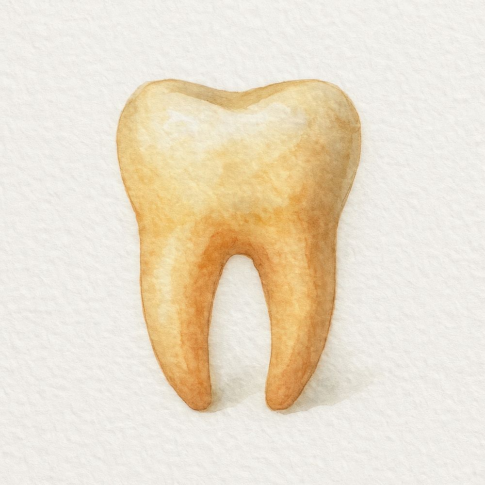 Watercolor tooth art illustration. | Free Photo Illustration - rawpixel