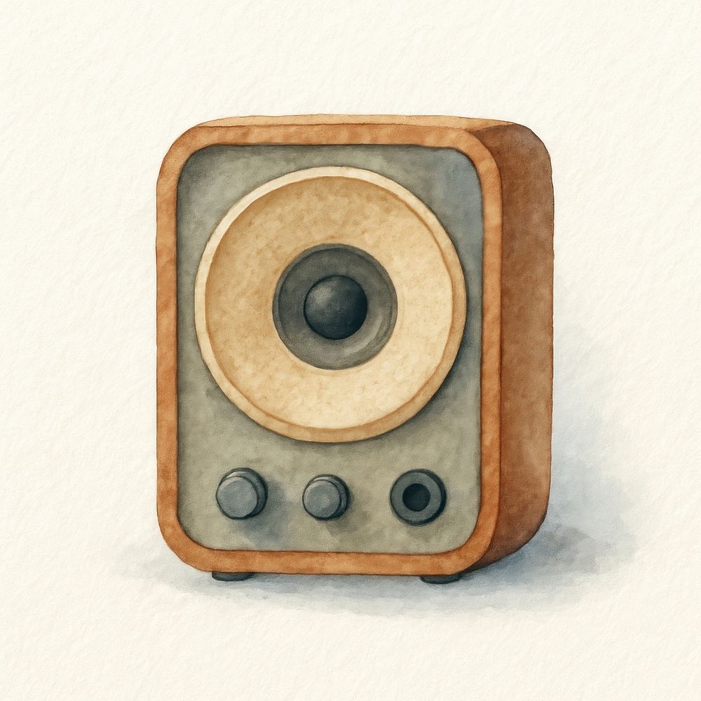 Vintage speaker watercolor illustration | Free Photo Illustration - rawpixel