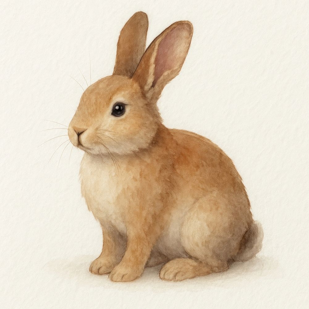 Charming watercolor rabbit illustration | Free Photo Illustration ...