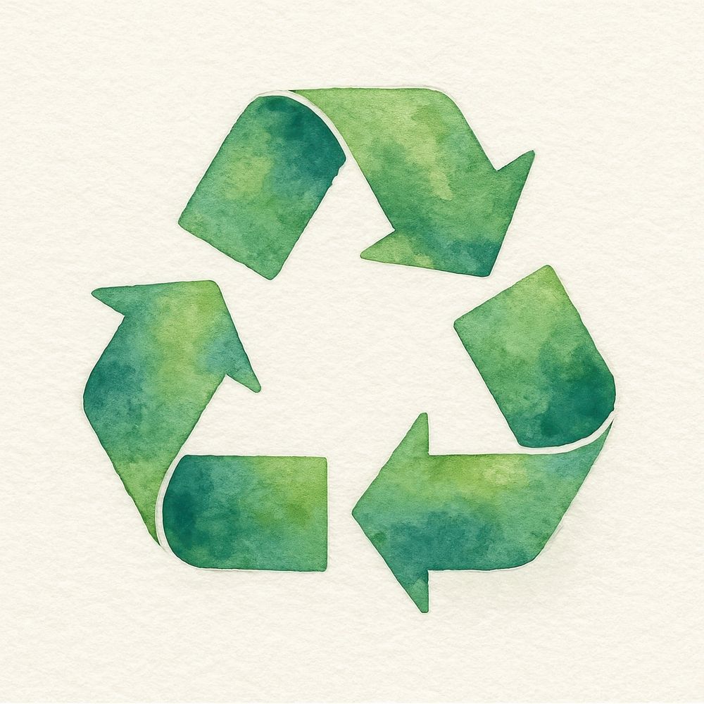 Watercolor recycling symbol illustration. | Free Photo Illustration ...