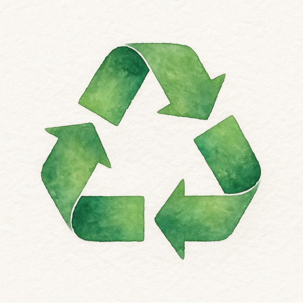 Eco-friendly watercolor recycling symbol | Free Photo Illustration ...