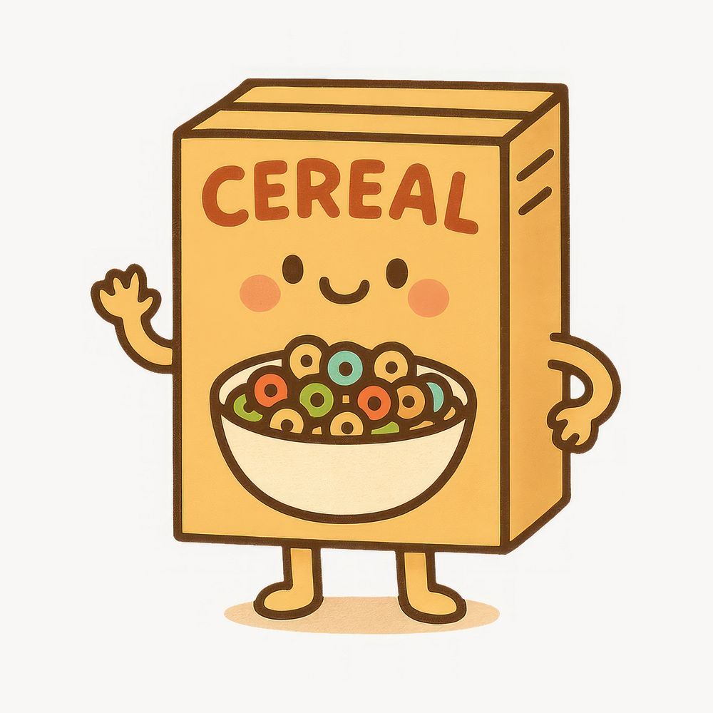 Cute cereal box character illustration | Free Photo Illustration - rawpixel