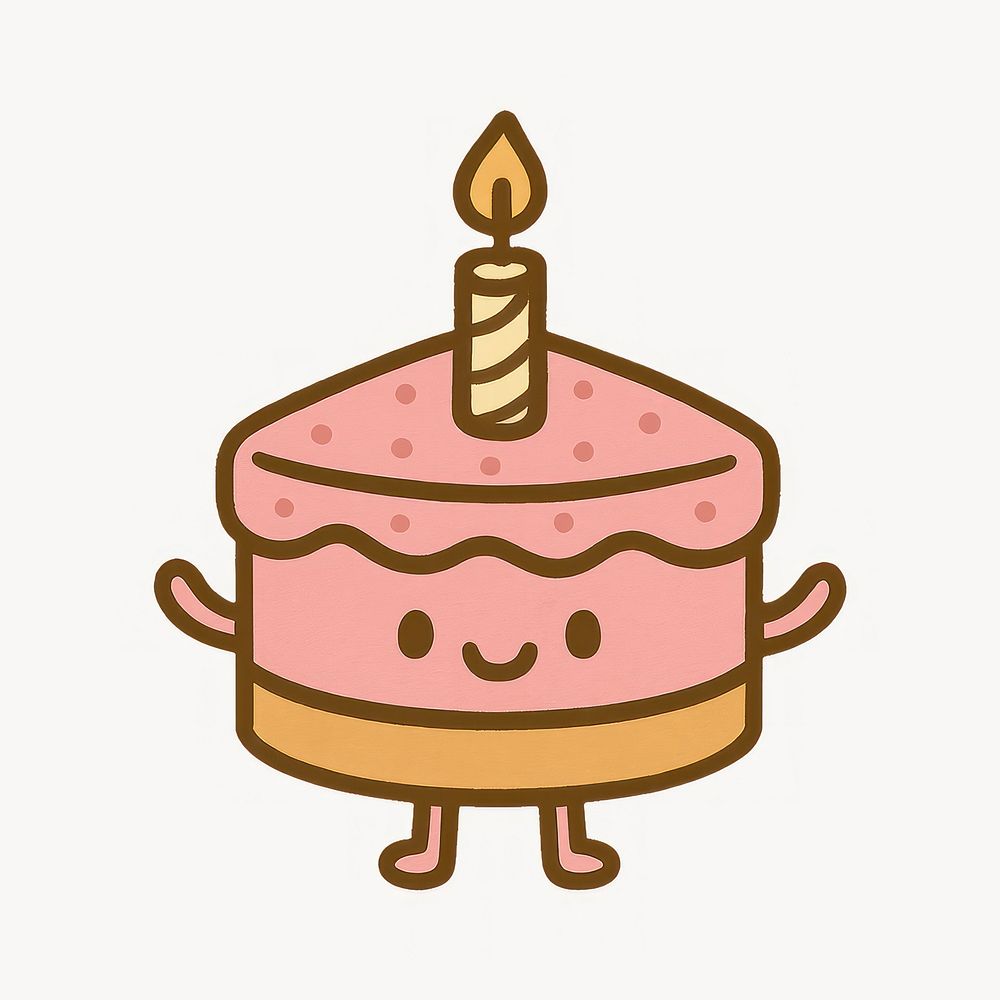 Cute cake cartoon illustration | Free Photo Illustration - rawpixel