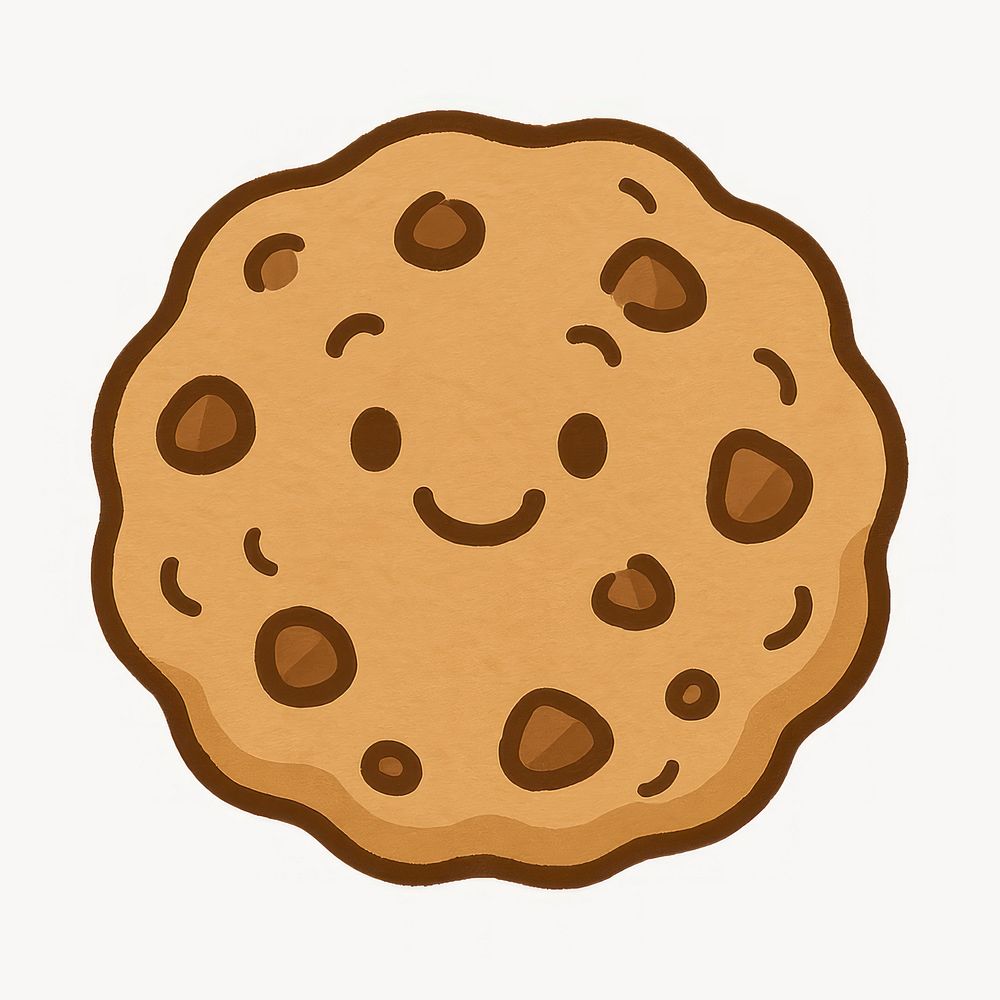 Smiling chocolate chip cookie illustration | Free Photo Illustration - rawpixel
