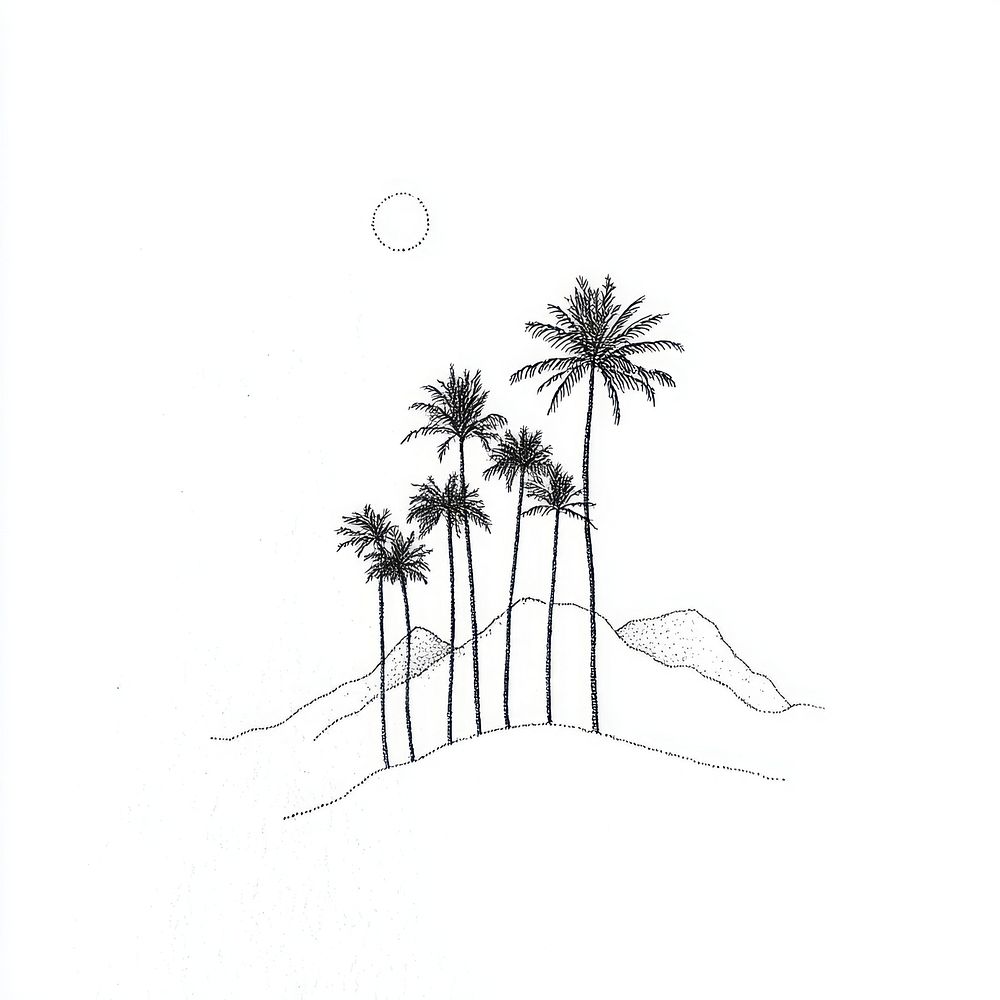 Palm trees drawing illustration simple | Free Photo Illustration - rawpixel
