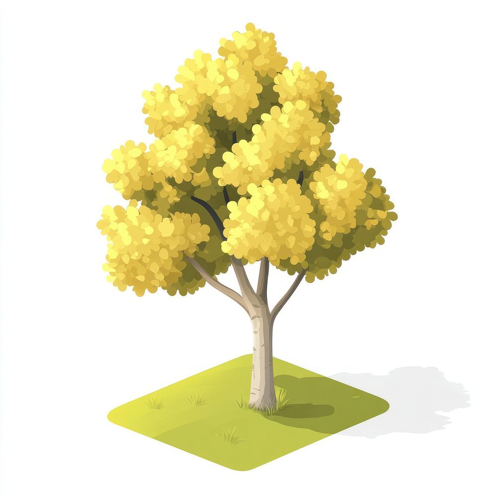 Yellow birch tree illustration art | Free Vector - rawpixel