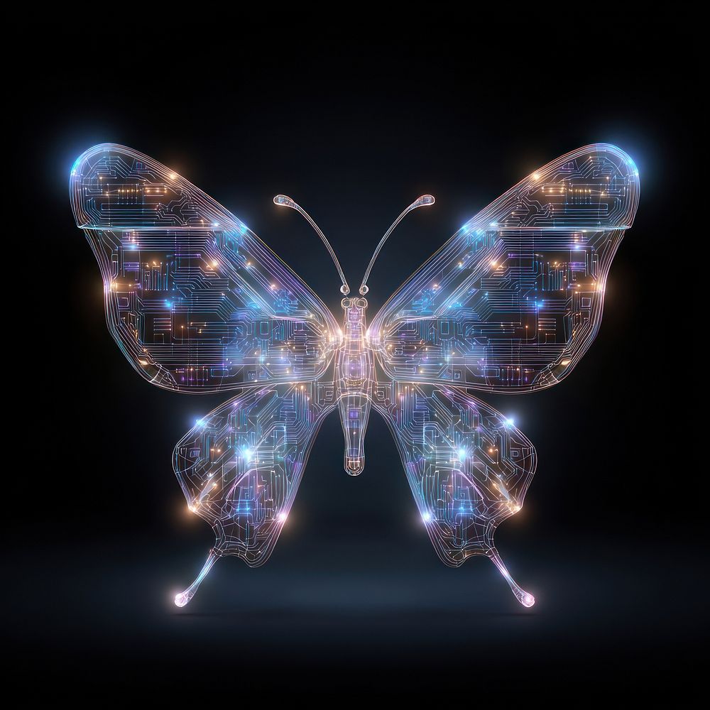 Butterfly digital circuit glowing | Free Photo Illustration - rawpixel