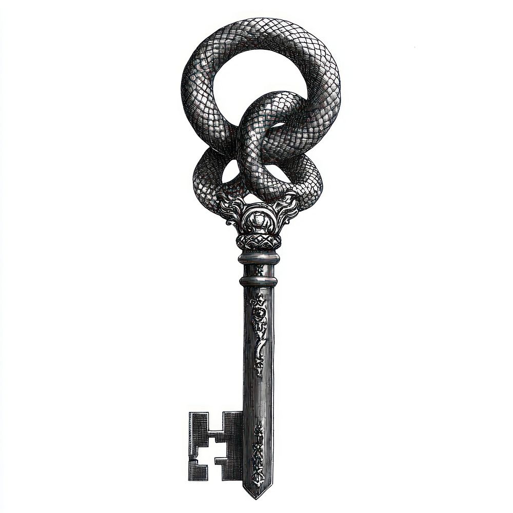 Key wrapped serpent coils vintage | Free Photo Illustration - rawpixel