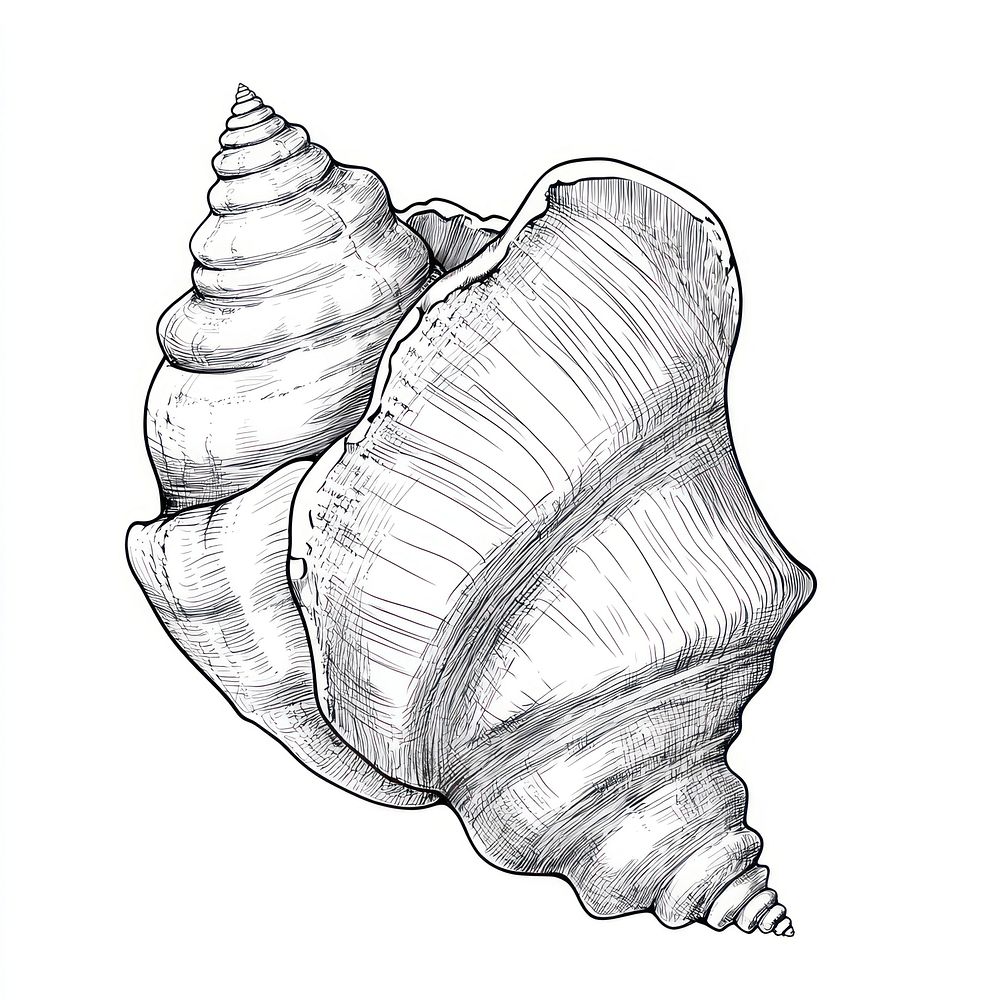 shell illustration seashell drawing vector | Free Vector - rawpixel