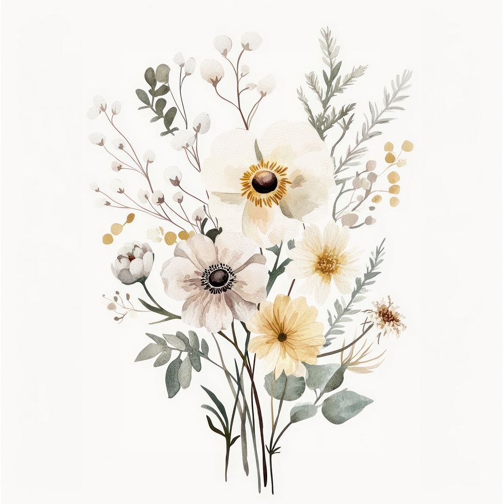 Flowers art illustration watercolor | Free Photo Illustration - rawpixel