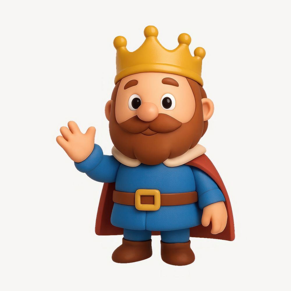 Friendly cartoon king waving | Free Photo Illustration - rawpixel