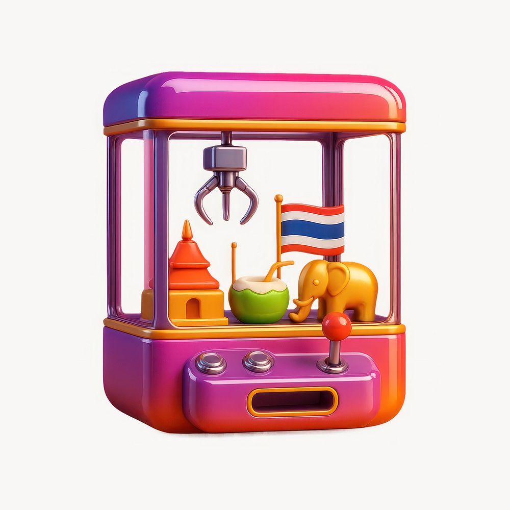 Colorful Thai-themed claw machine | Free Photo Illustration - rawpixel