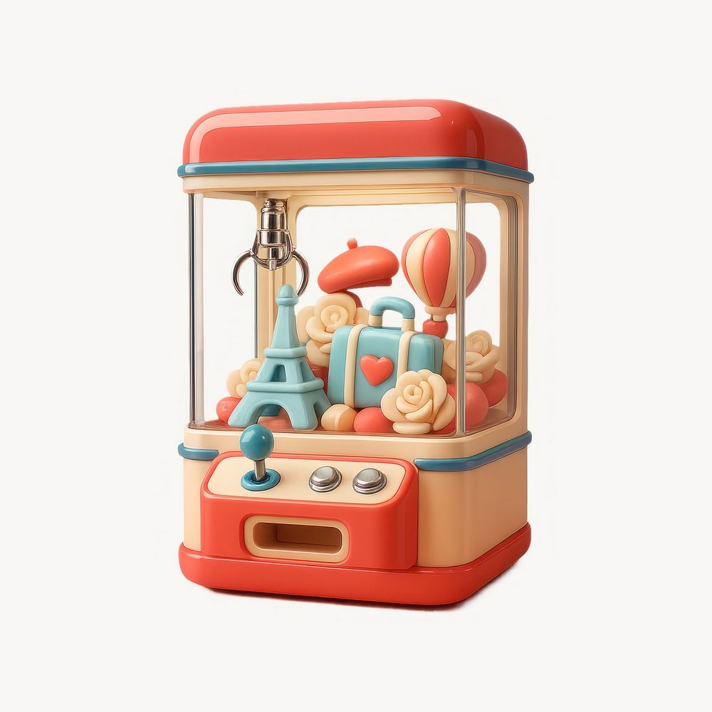 Whimsical travel-themed claw machine | Free Photo Illustration - rawpixel