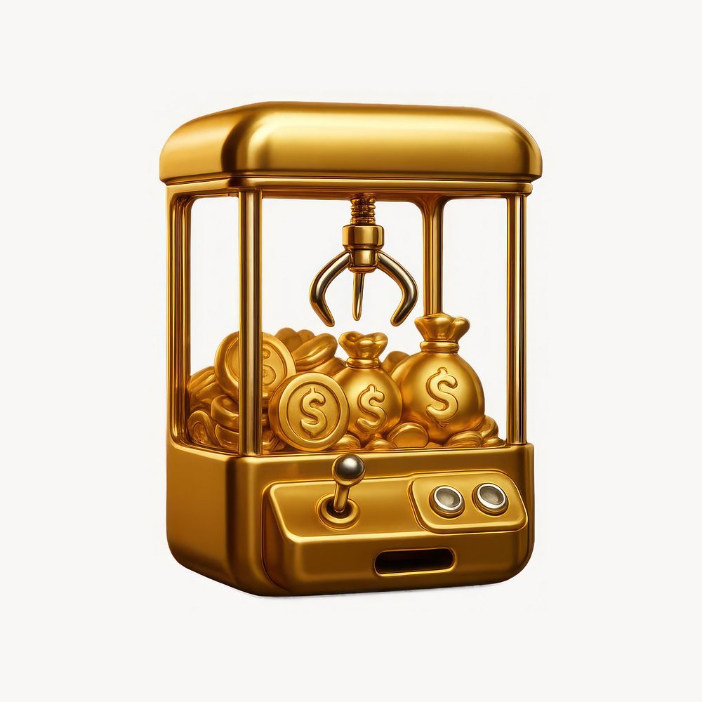 Golden arcade claw machine illustration | Free Photo Illustration - rawpixel