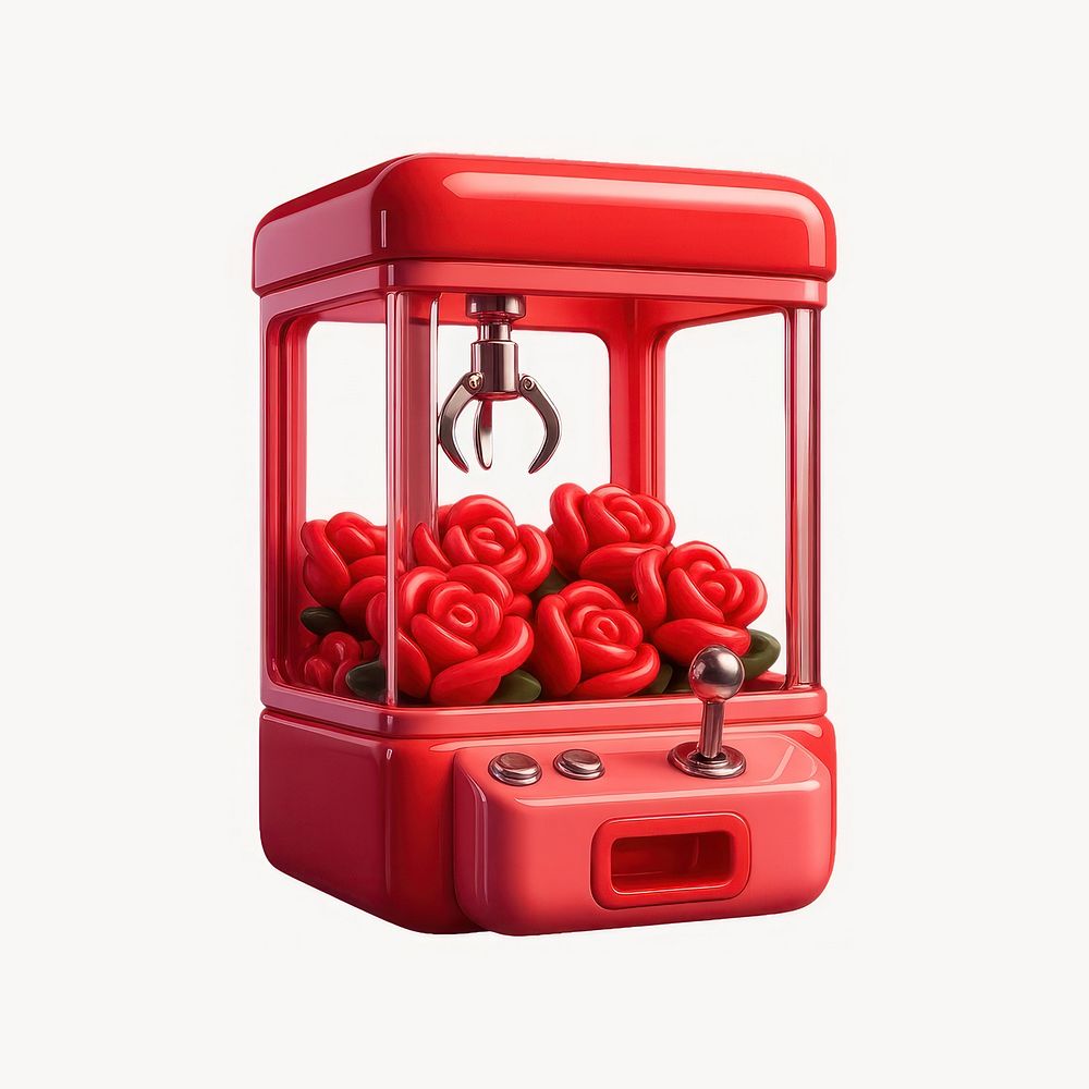 Red claw machine roses illustration | Free Photo Illustration - rawpixel