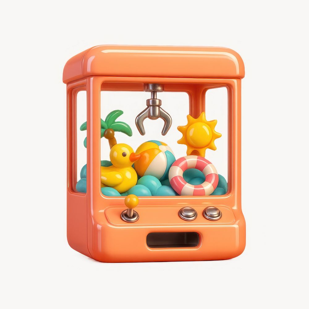 Playful summer-themed claw machine | Free Photo Illustration - rawpixel