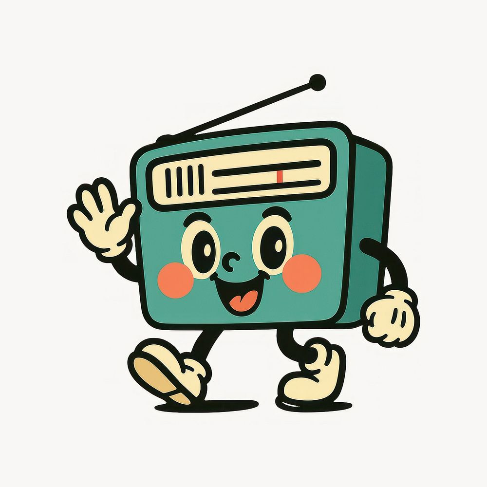 Retro radio cartoon character | Free Photo Illustration - rawpixel