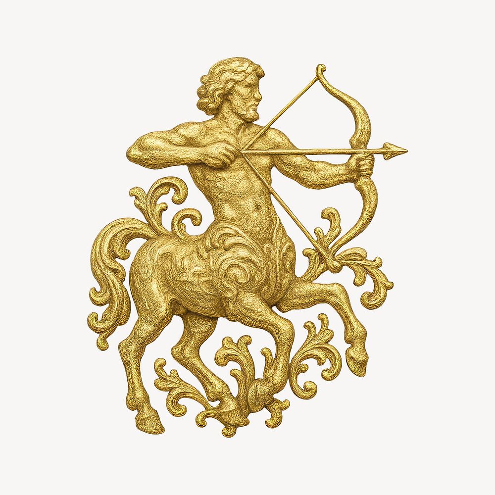 Golden centaur archer emblem | Free Photo Illustration - rawpixel