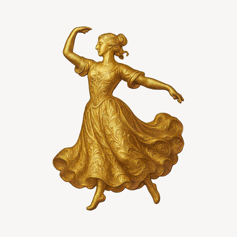 Elegant golden dancing figure | Free Photo Illustration - rawpixel