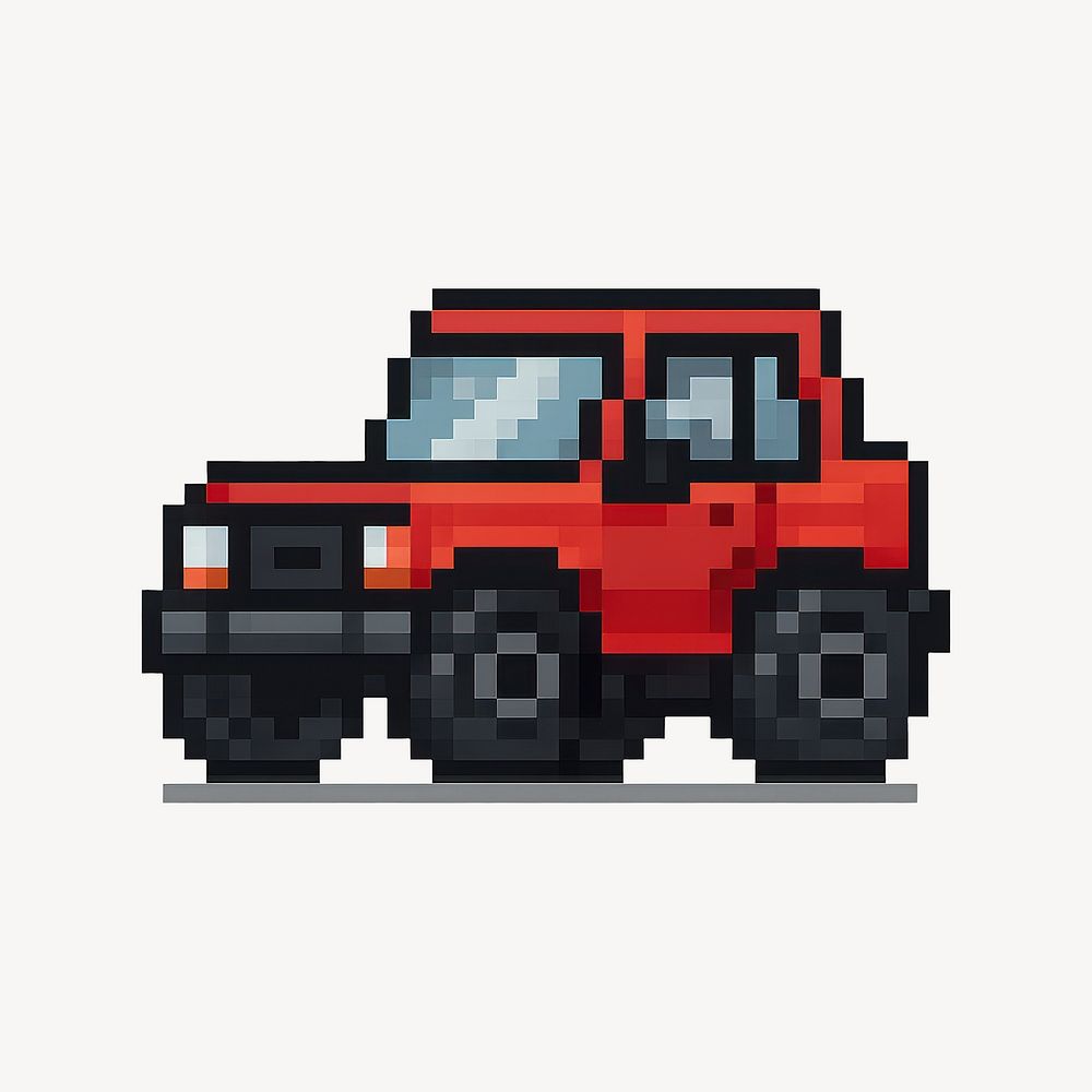 Pixelated red car illustration | Free Photo Illustration - rawpixel