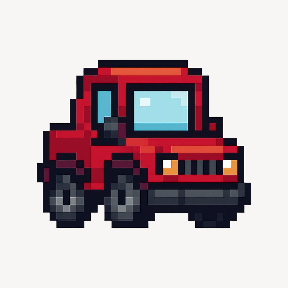 Pixelated red car illustration | Free Photo Illustration - rawpixel