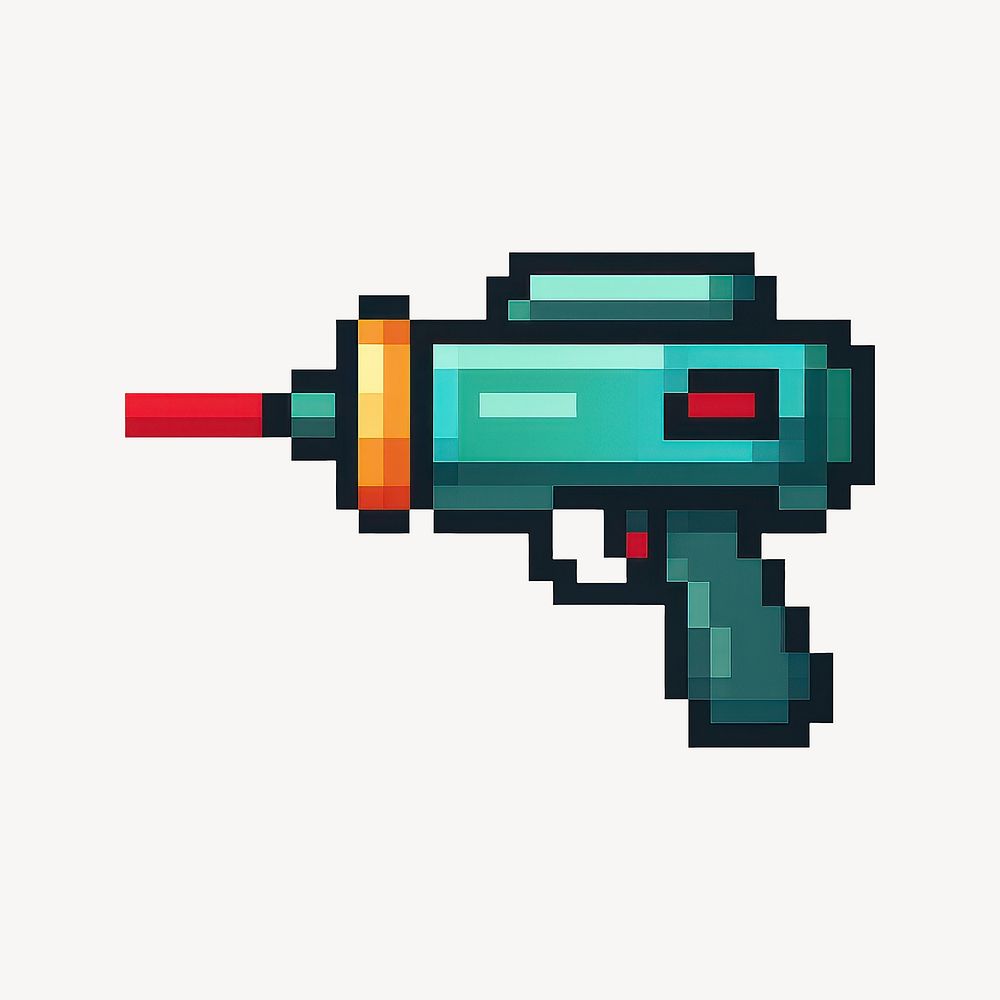 Retro pixel art blaster | Free Photo Illustration - rawpixel