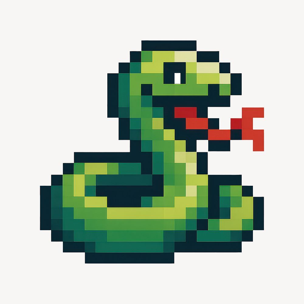 Pixelated green snake illustration | Free Photo Illustration - rawpixel