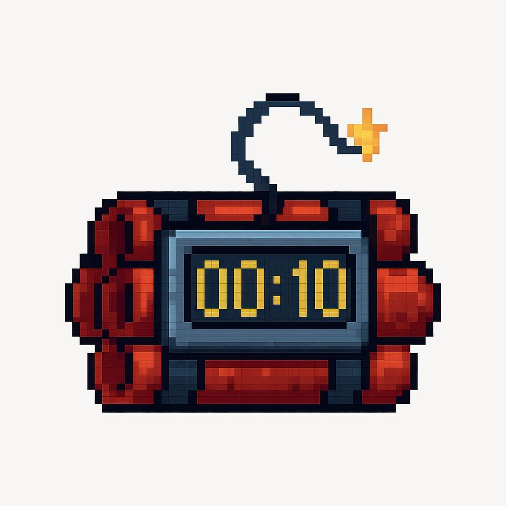 Pixelated cartoon time bomb illustration | Free Photo Illustration ...