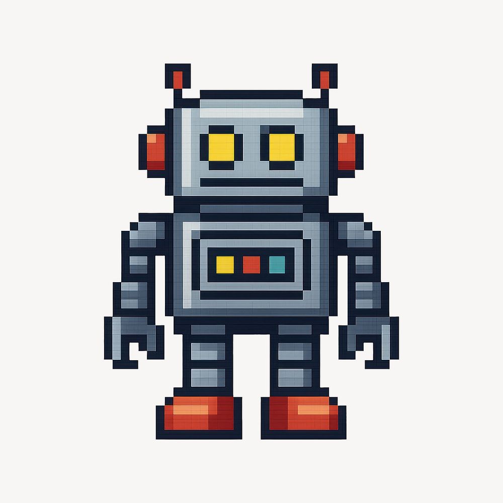Retro pixelated robot illustration | Free Photo Illustration - rawpixel