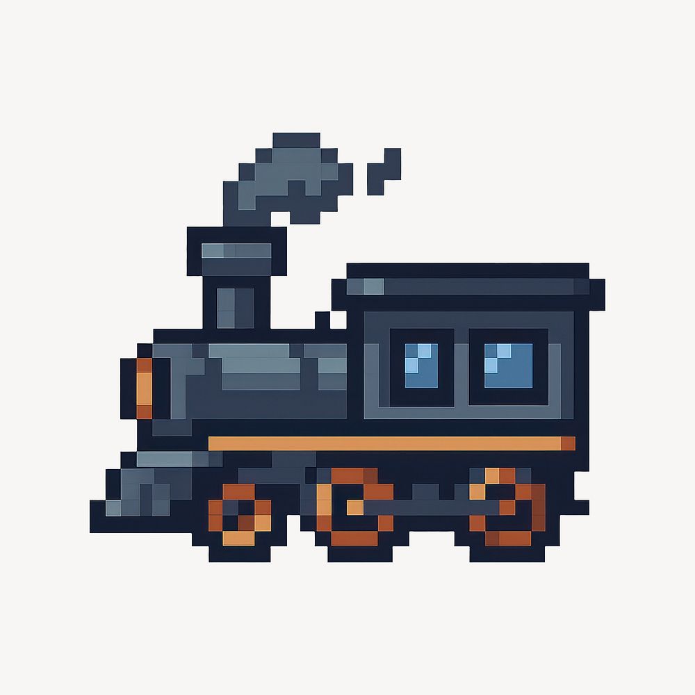 Pixelated vintage steam locomotive | Free Photo Illustration - rawpixel